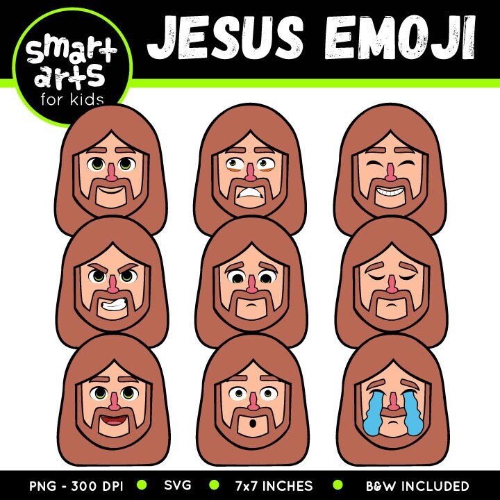 Jesus Emoji Clip Art Bible Based Bible Characters SVG | Etsy