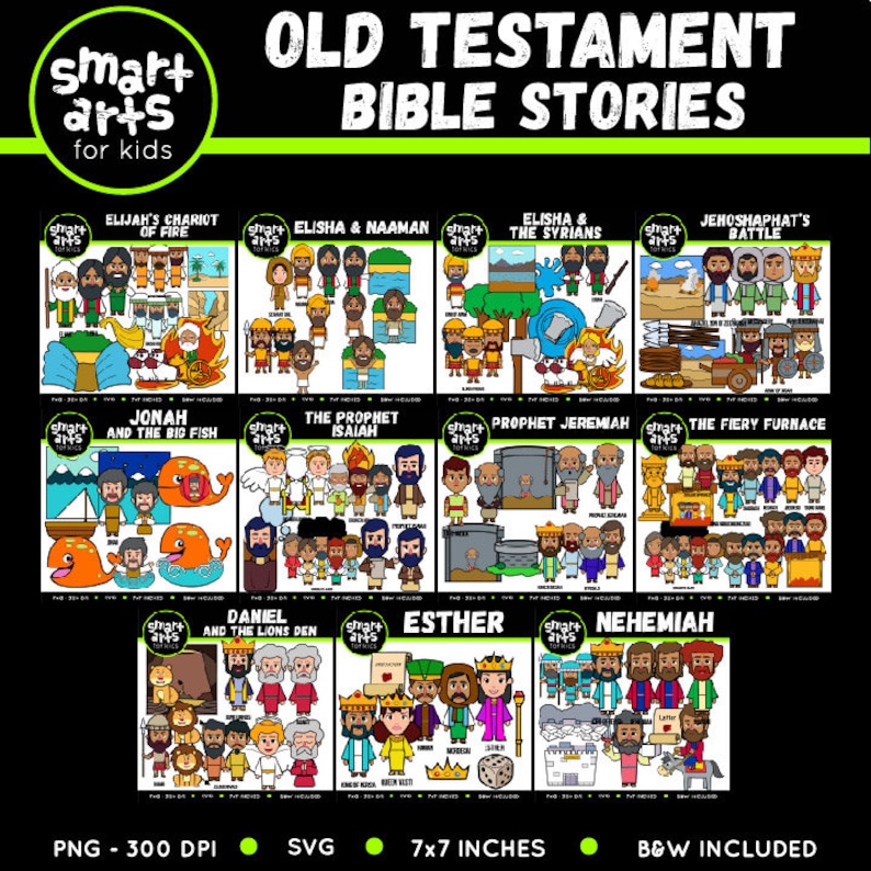Old Testament Bible Stories Clip Art Bundle Story for Kids - Etsy