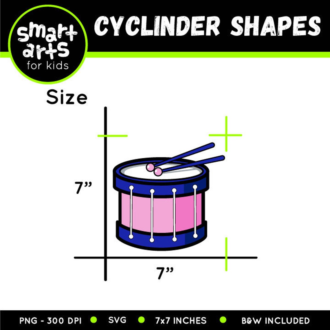 Cylinder Shapes Clip Art Cartoon Digital Graphics - Etsy