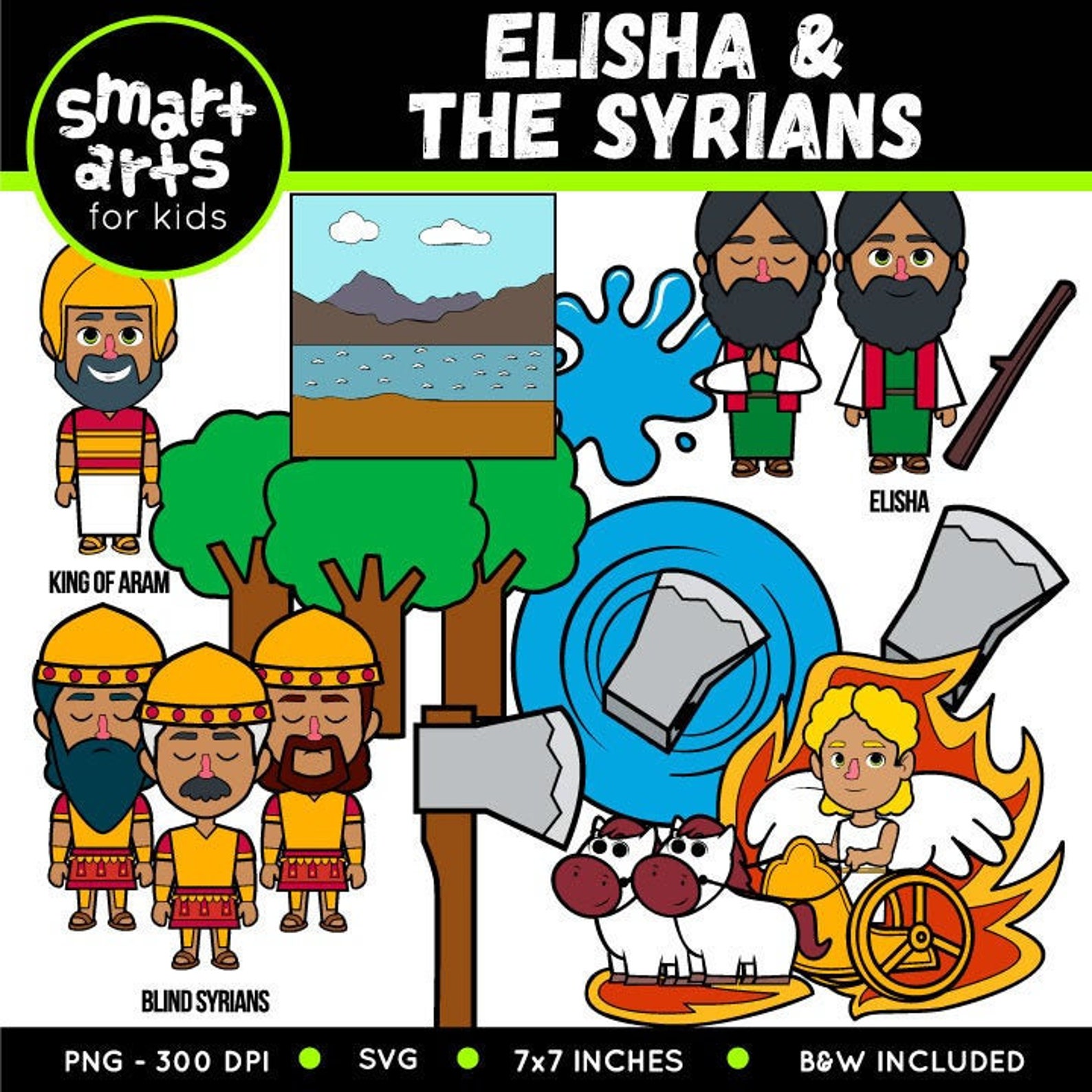 Elisha and the Syrians Clip Art Bible Based Bible | Etsy