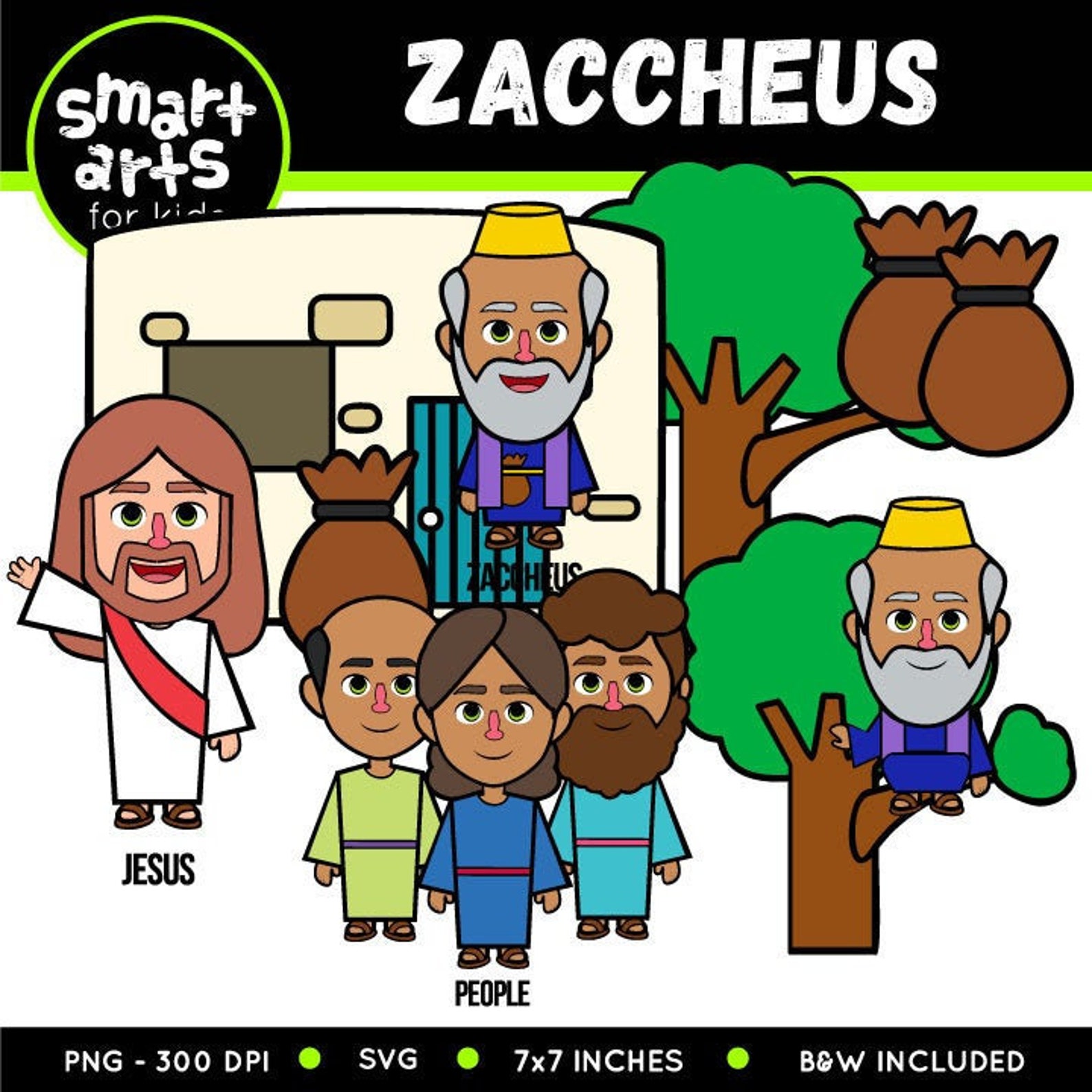 Zaccheus Clip Art Bible Based Bible Characters SVG - Etsy