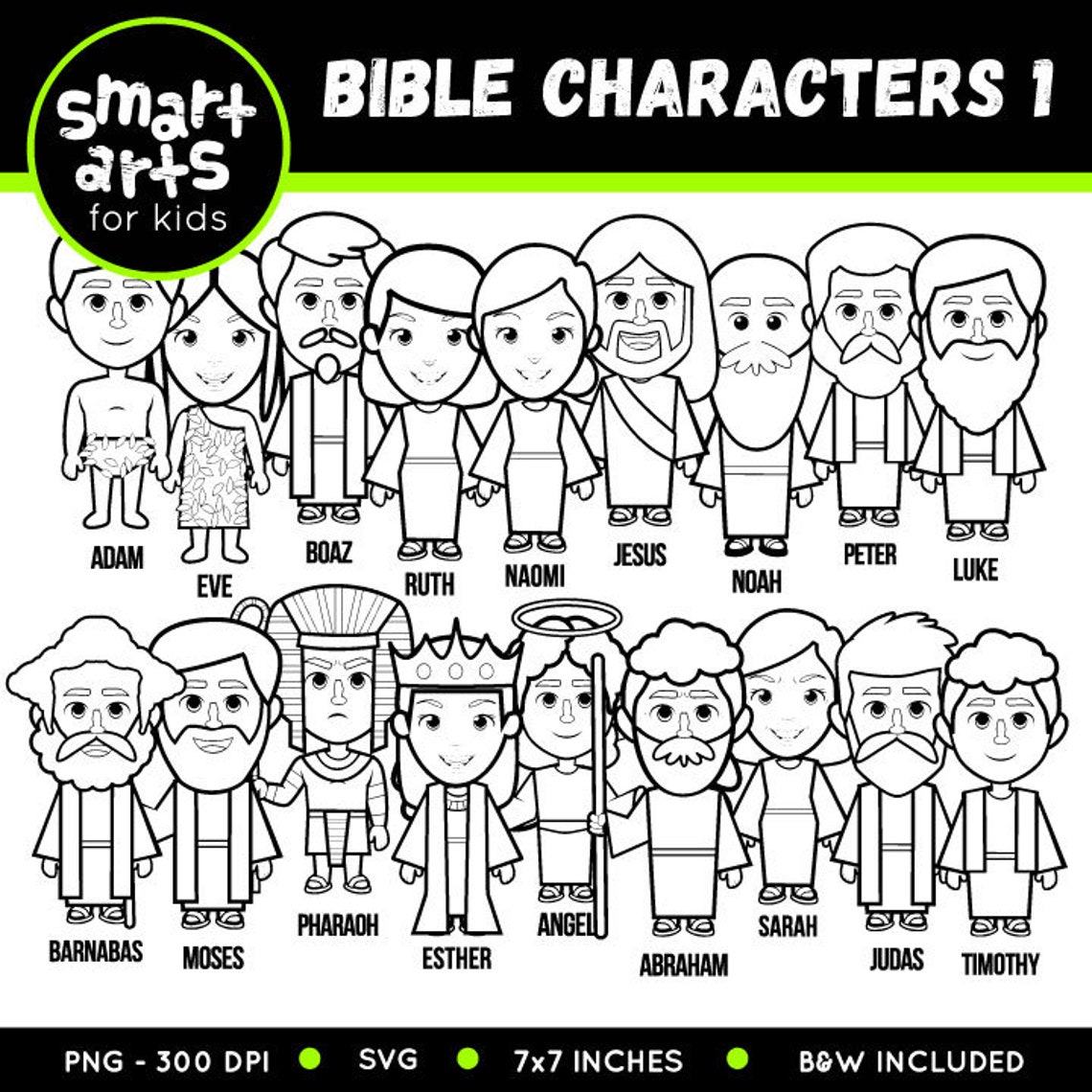 Bible Characters Clip Art 1 Bible Based Bible Characters - Etsy