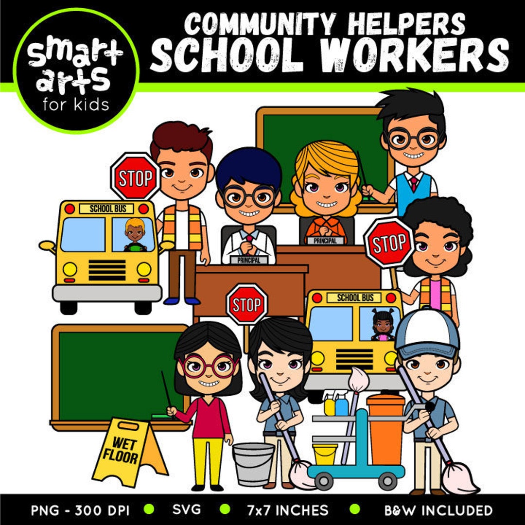 School Workers Clip Art - Png - Png Clipart - Graphics Artwork - School ...