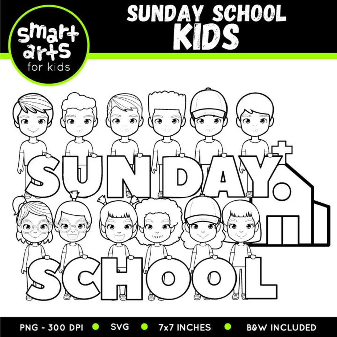 Sunday School Kids Clip Art Instant Download Bible Based | Etsy