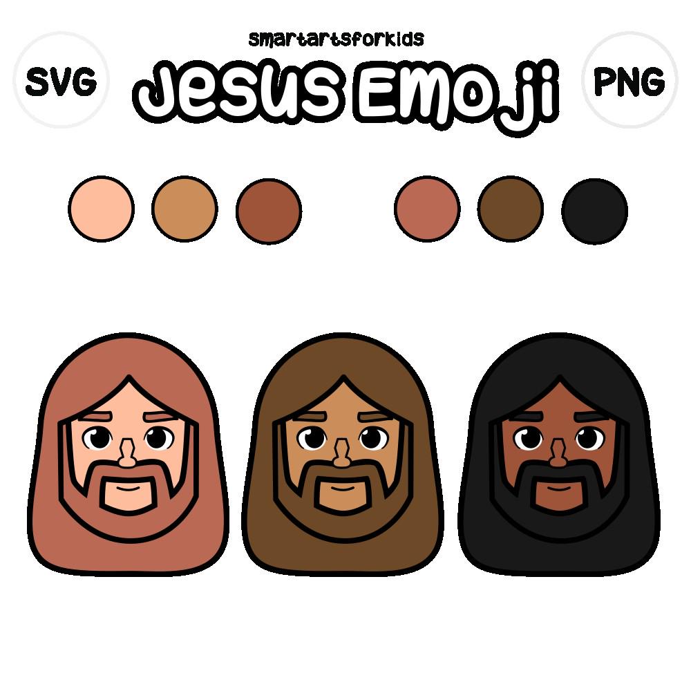Jesus Emoji Clip Art - Bible Based - Bible Characters - SVG Cricut ...