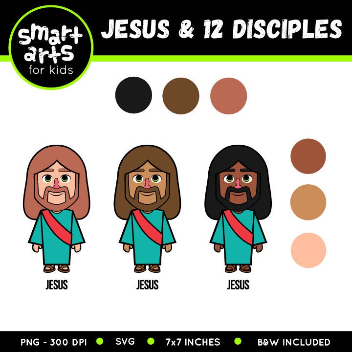 Jesus and 12 Disciples Clip Art 12 Disciples Bible Based - Etsy