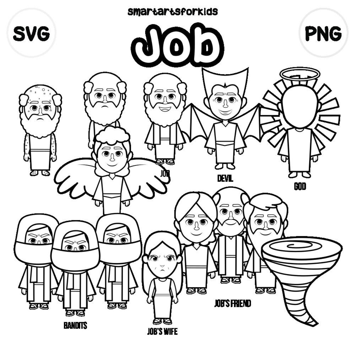 Job Clip Art - Bible Based - Bible Characters - SVG Cricut - Png ...