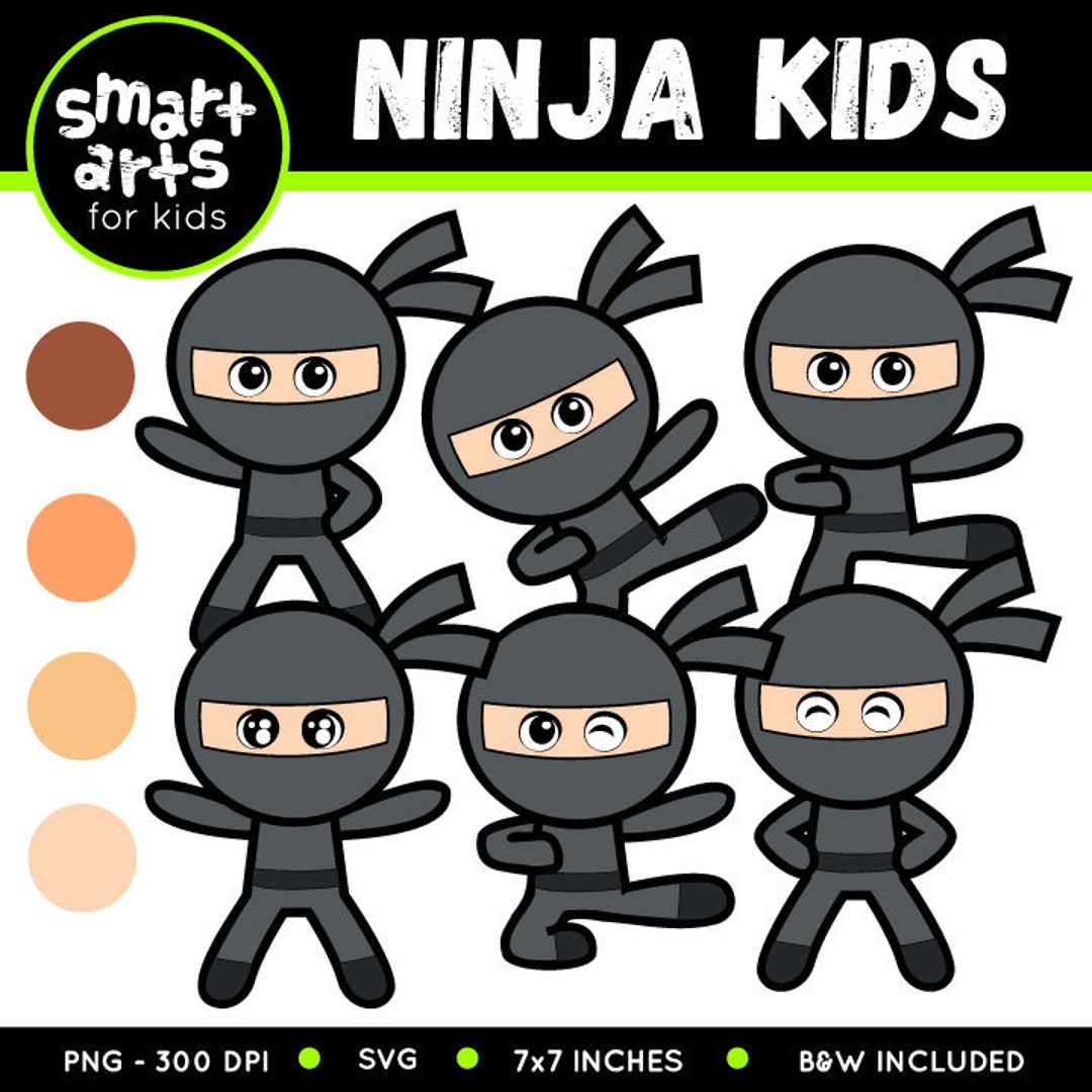 Ninja Kid Clip Art - Digital Character - Ninja Kid - Ninja - SVG Cricut ...