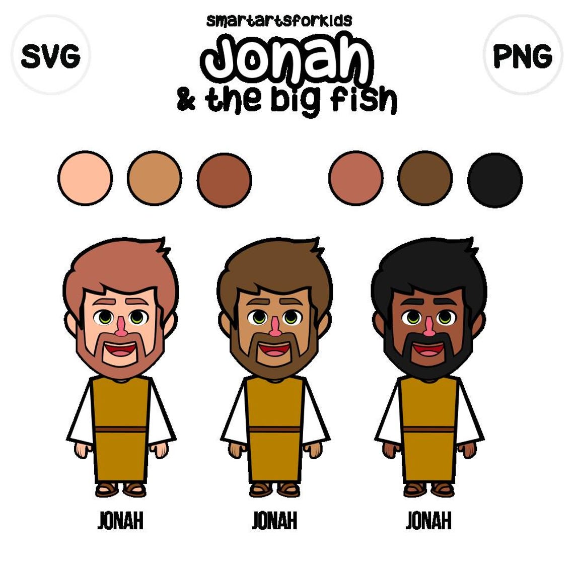 Jonah and the Big Fish Clip Art- Bible Based - Bible Characters - Jonah ...