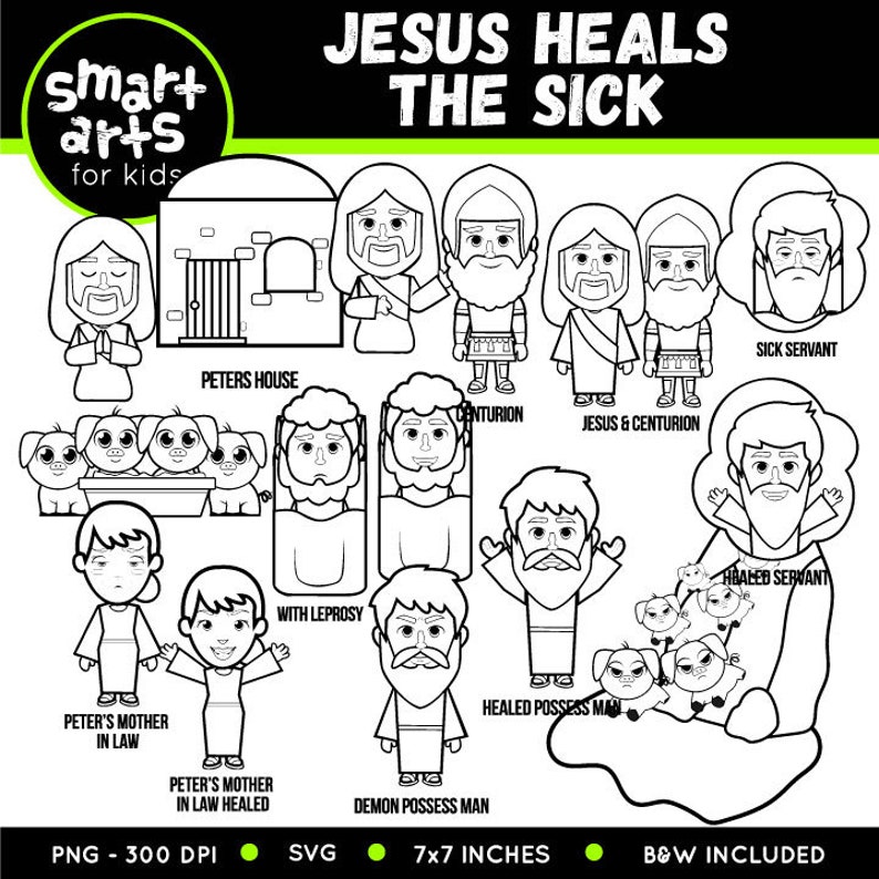 Jesus Heals the Sick Clip Art - Bible Based - Bible Characters - SVG ...