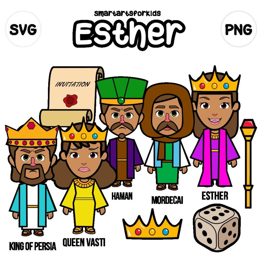 Esther Clip Art - Bible Based - Bible Characters - SVG Cricut - Instant ...
