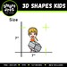 Math 3D Shapes Kids Clip Art- Cartoon - Instant Download - SVG - Vector ...