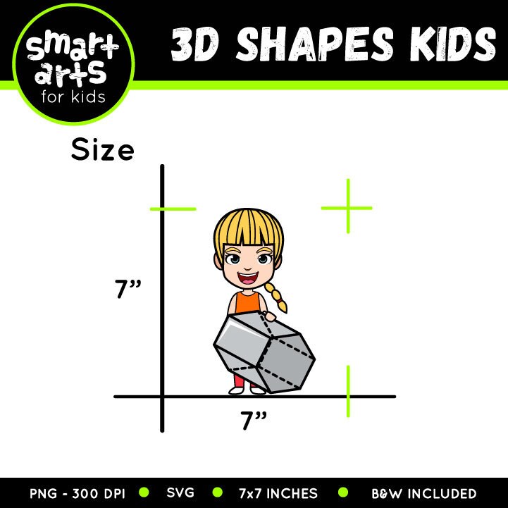 Math 3D Shapes Kids Clip Art- Cartoon - Instant Download - SVG - Vector ...