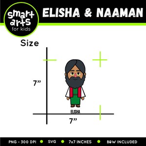 Elisha and Naaman Clip Art Bible Based Bible Characters - Etsy