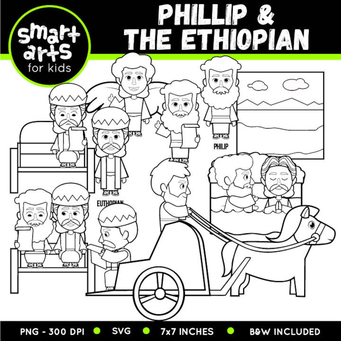 Philip and the Ethiopian Clip Art - Bible Based - Bible Characters ...