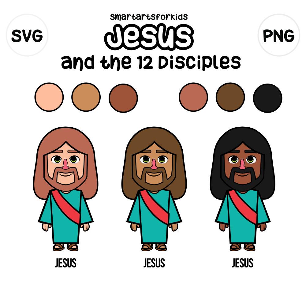 Jesus and 12 Disciples Clip Art - 12 Disciples - Bible Based - Bible ...