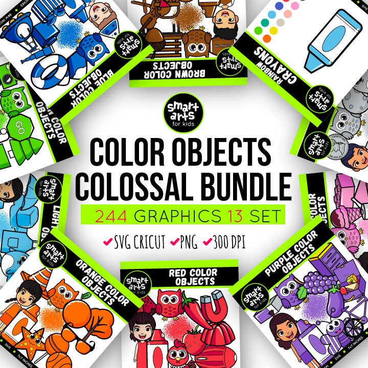Color by Objects Clipart Bundle Clip Art School Clipart - Etsy