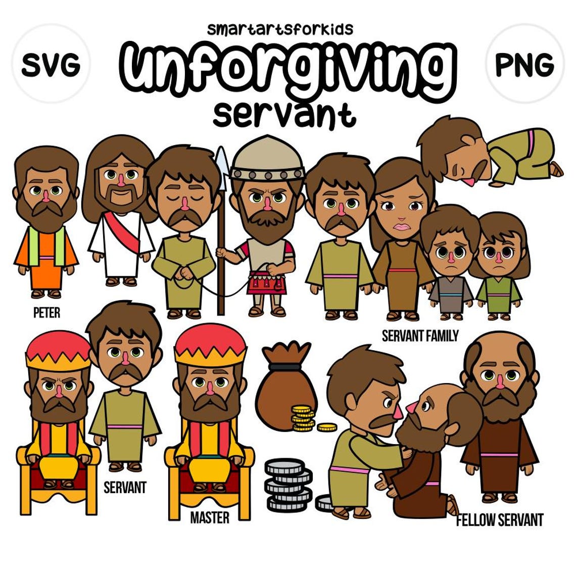 Parable of Unforgiving Servant Clipart - Bible Based - Bible Characters ...