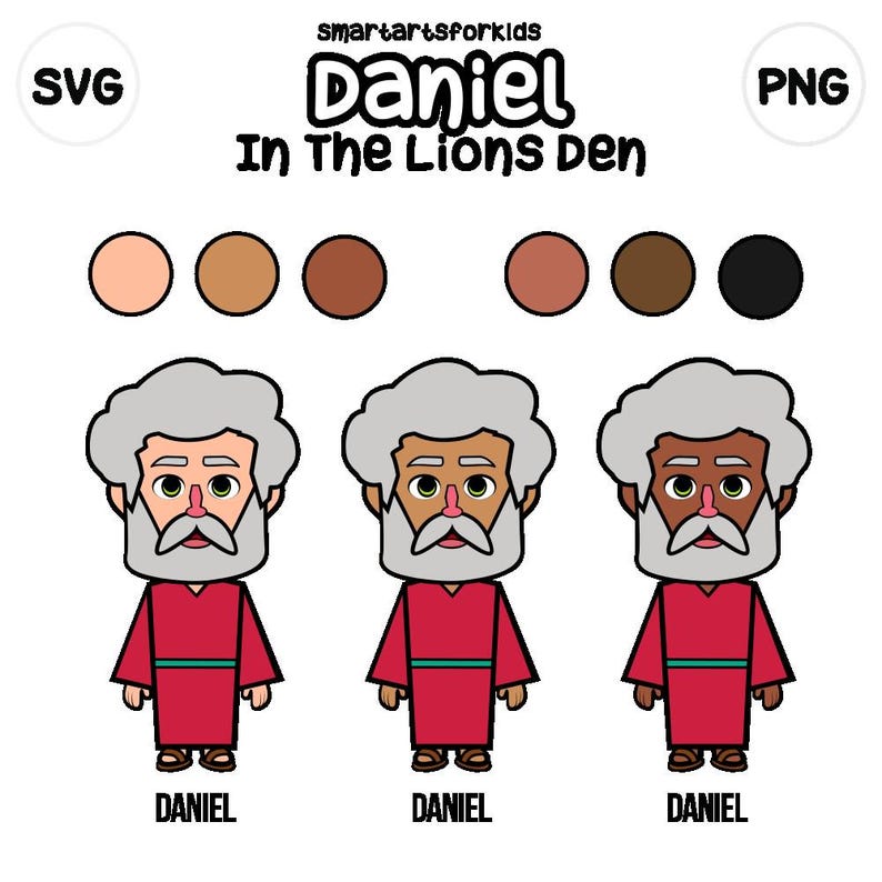 Daniel in the Lions Den Clip Art - Bible Based - Bible Characters - SVG ...