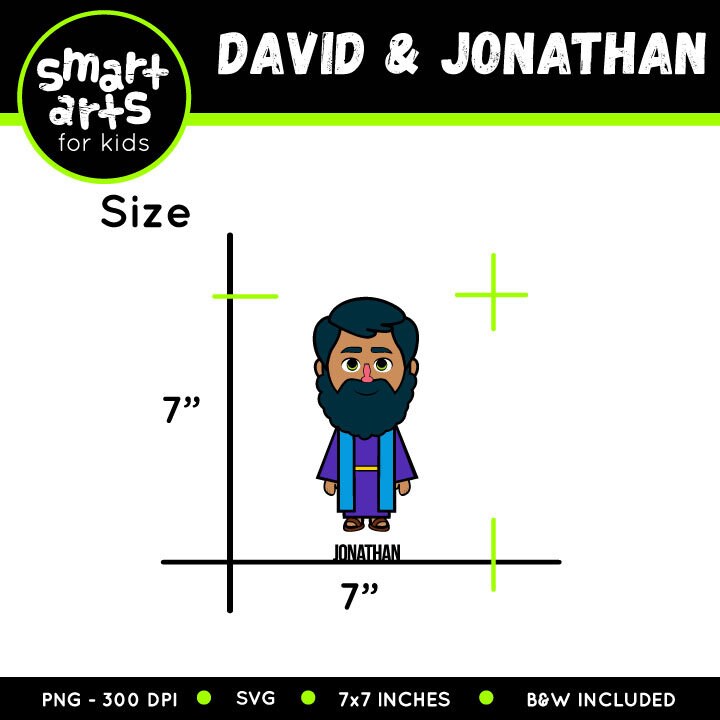 David and Jonathan Clip Art Bible Based Bible Characters - Etsy