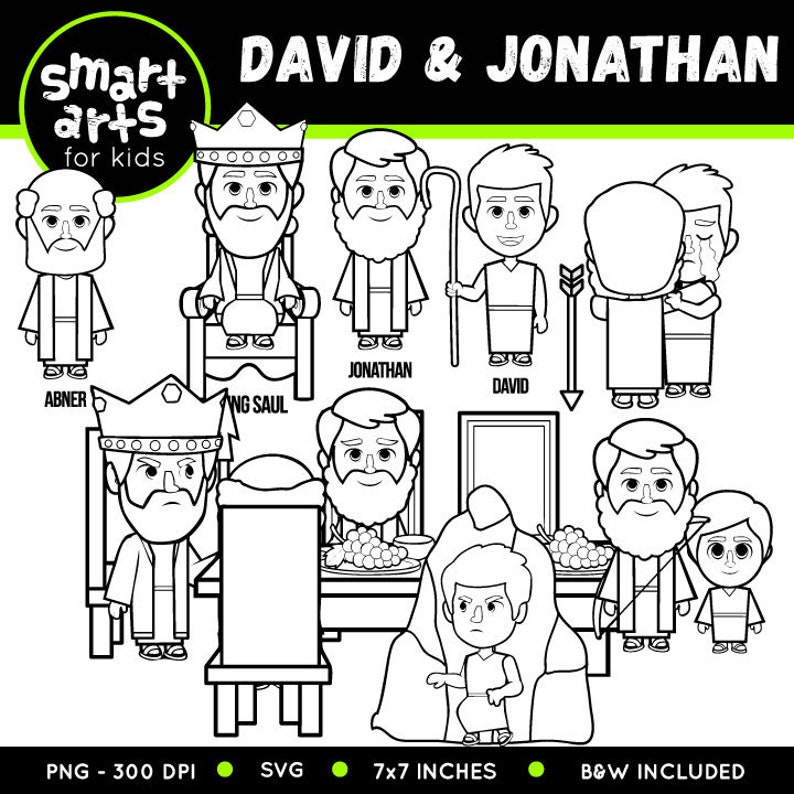 David and Jonathan Clip Art Bible Based Bible Characters - Etsy UK