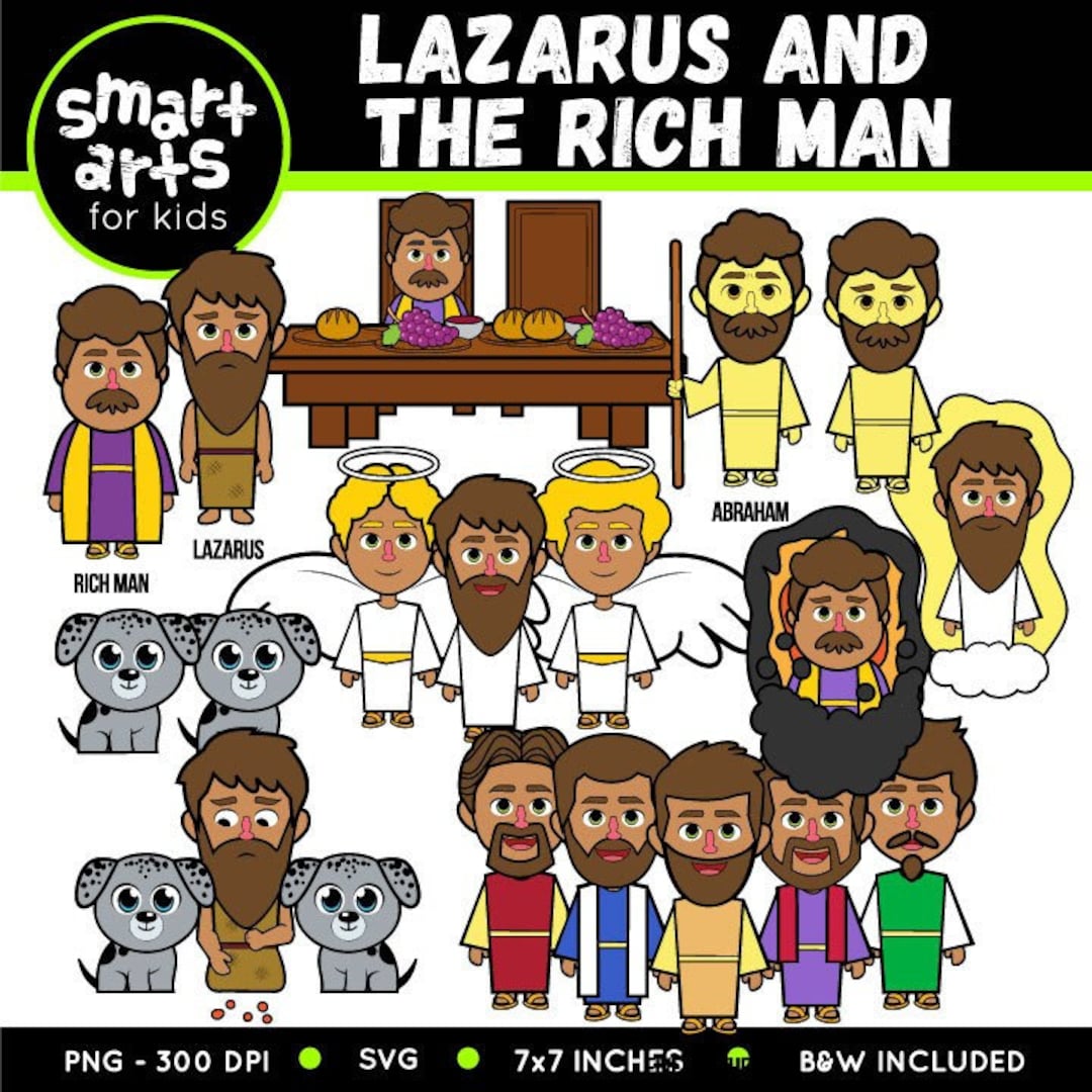 Lazarus and the Rich Man Clipart - Bible Based - Bible Characters - SVG ...