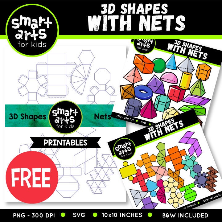 3D Shapes Bundle Clip Art Educational Clips Shapes Clip - Etsy