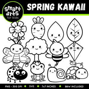 Spring Kawaii Clip Art - Cartoon - Digital Graphics - Gnome- Spring ...