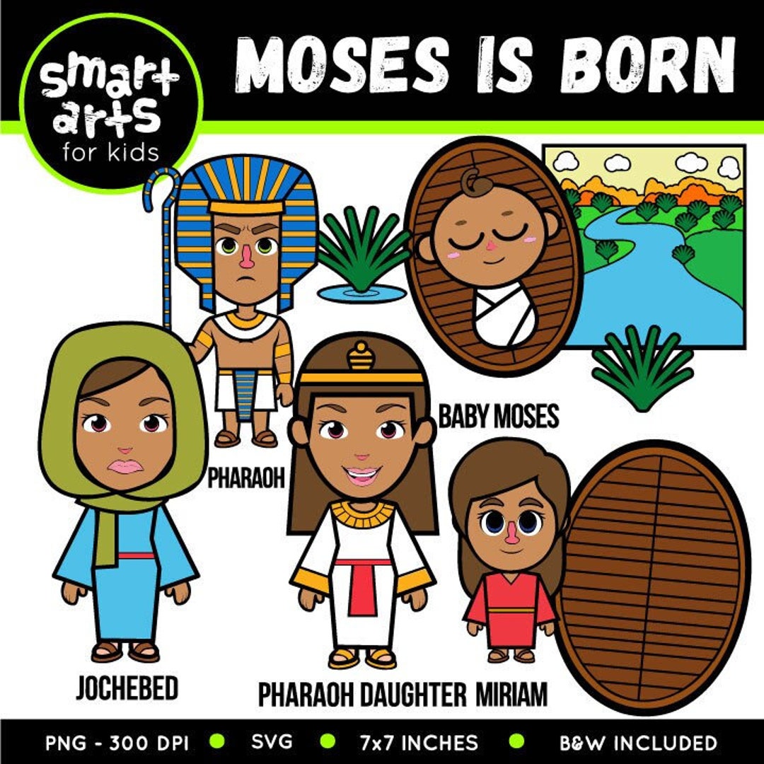 Moses is Born Clip Art - Bible Based - Bible Character - Baby Moses ...
