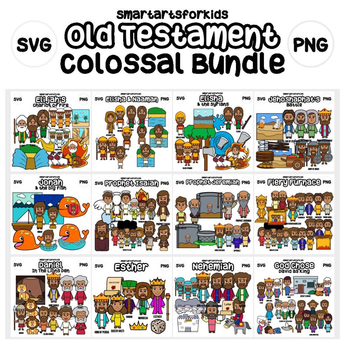 Old Testament Bible Stories Clip Art Bundle - Story for Kids - Bible ...