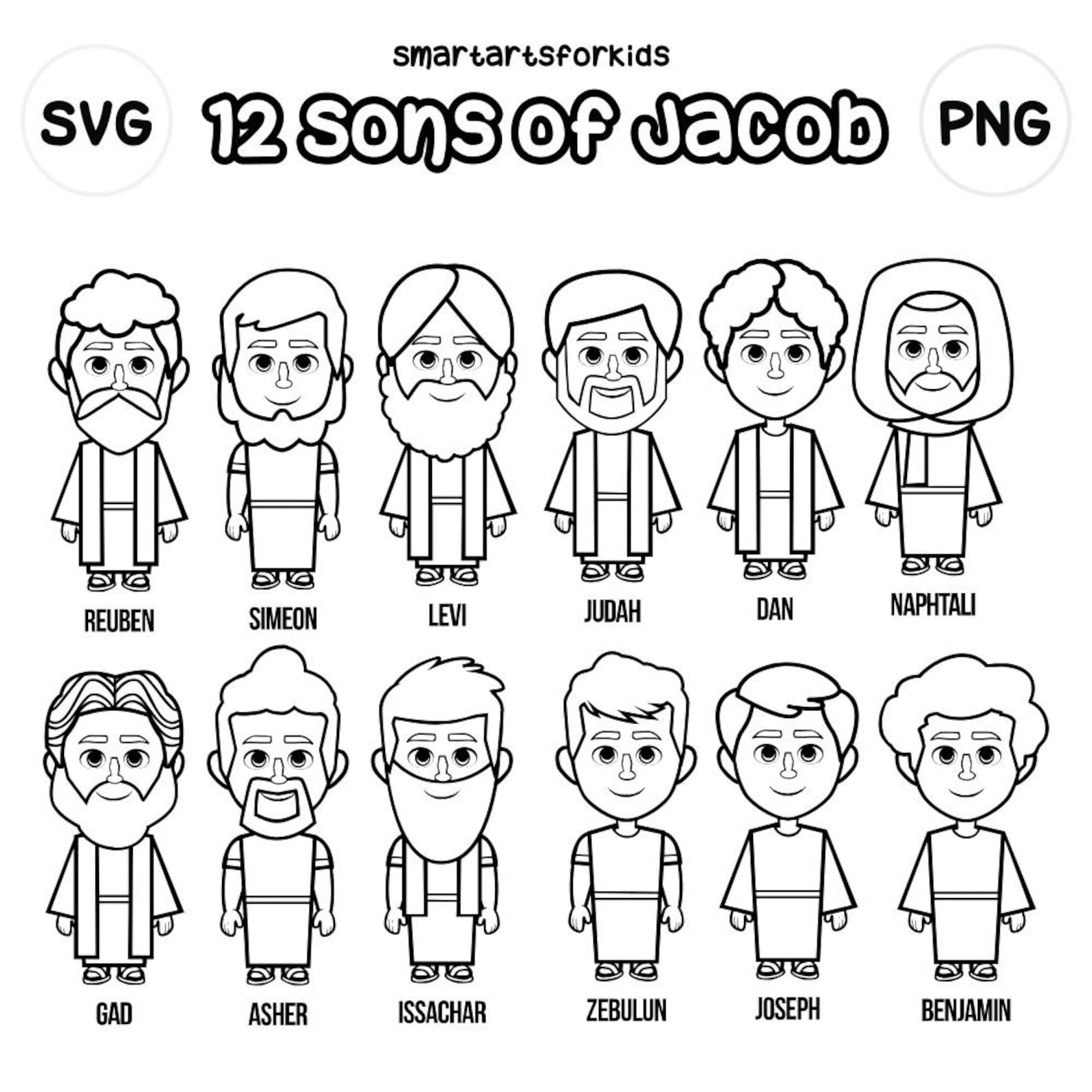 12 Sons of Jacob Clip Art - Jacob Sons - Bible Based - Bible Characters ...