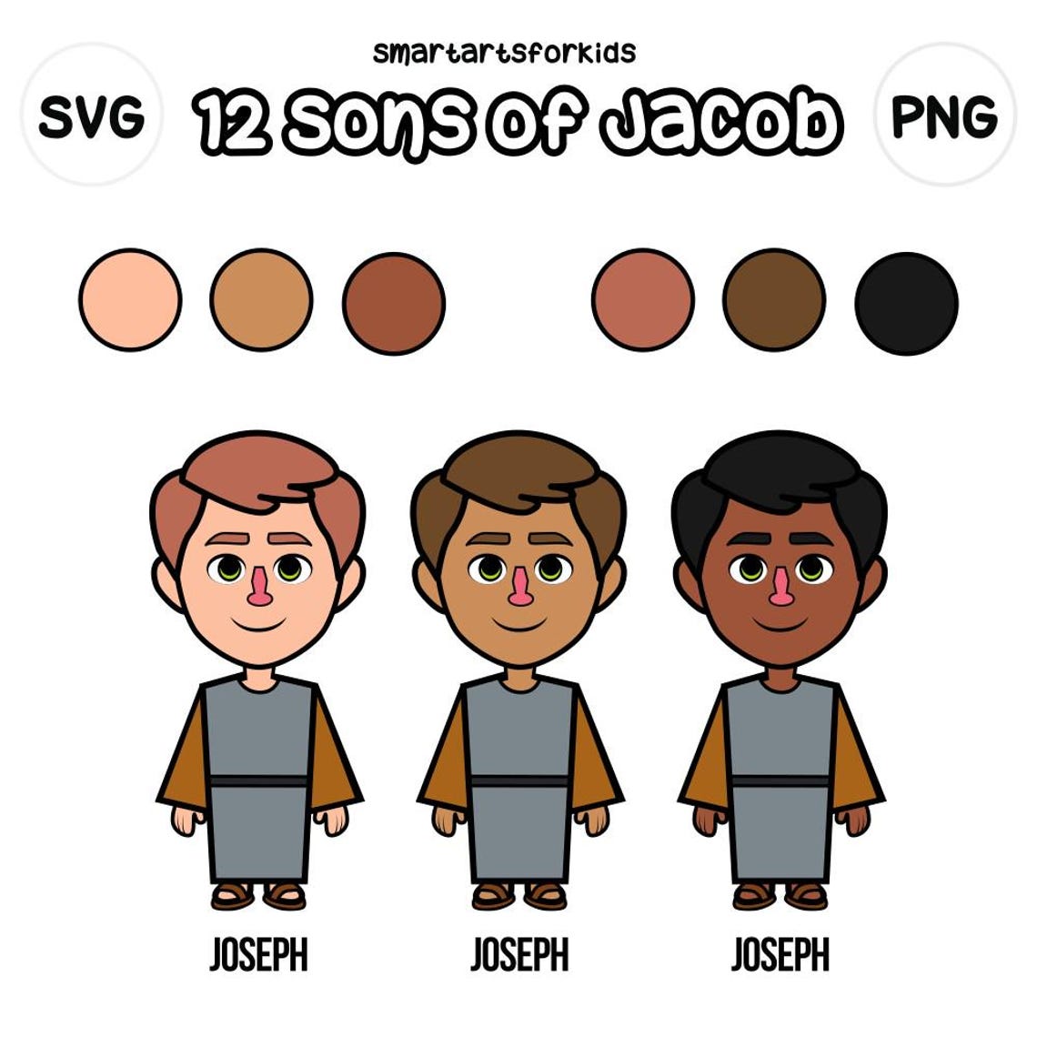 12 Sons of Jacob Clip Art - Jacob Sons - Bible Based - Bible Characters ...