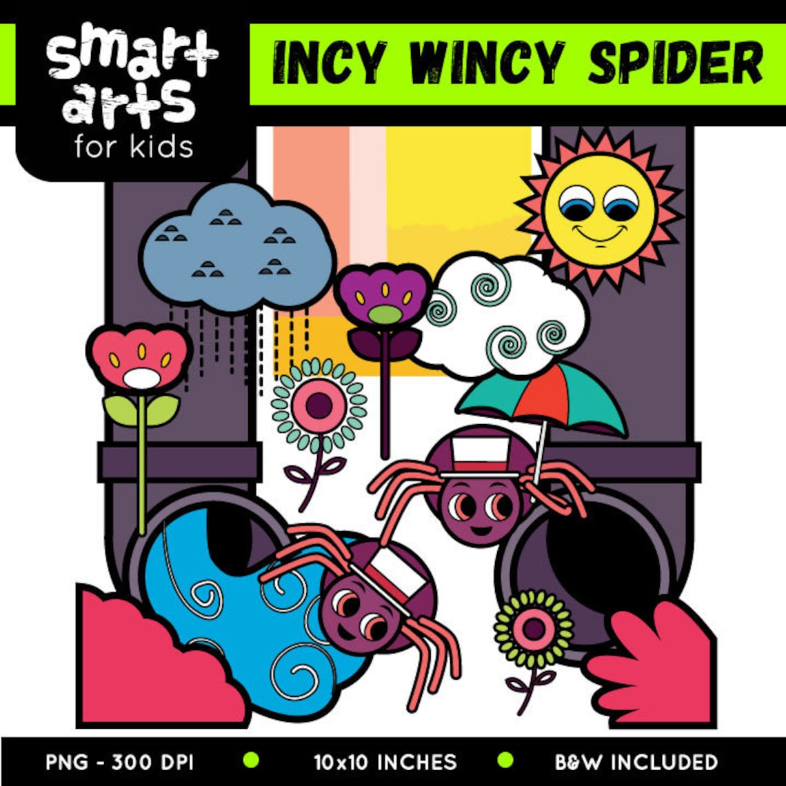 Incy Wincy Clip Art Art for kids nursery rhyme instant | Etsy