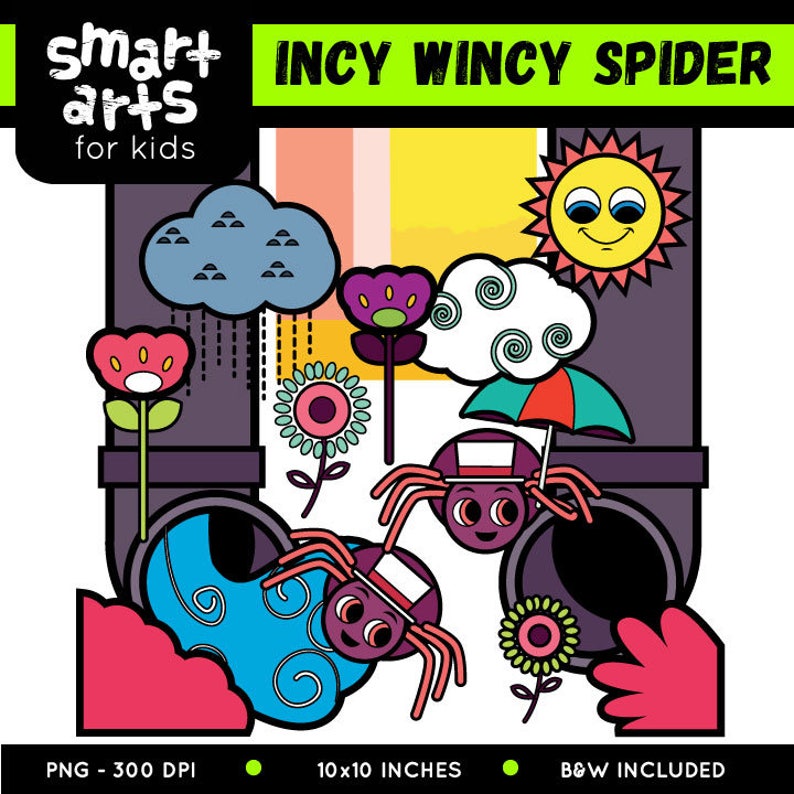 Incy Wincy Clip Art Art for kids nursery rhyme instant | Etsy