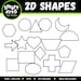 Math 2D Shapes Clip Art - Cartoon - Digital Graphics - Instant Download ...