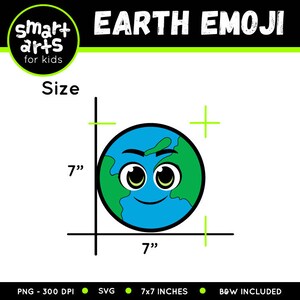 Earth Emoji Clip Art- Cartoon - Instant Download - SVG Cricut - Vector ...