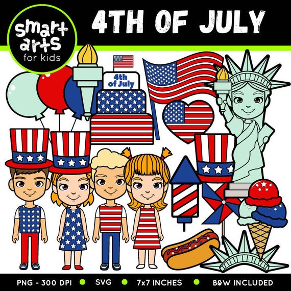 4th of July Clip Art School Clipart July 4 Independence | Etsy