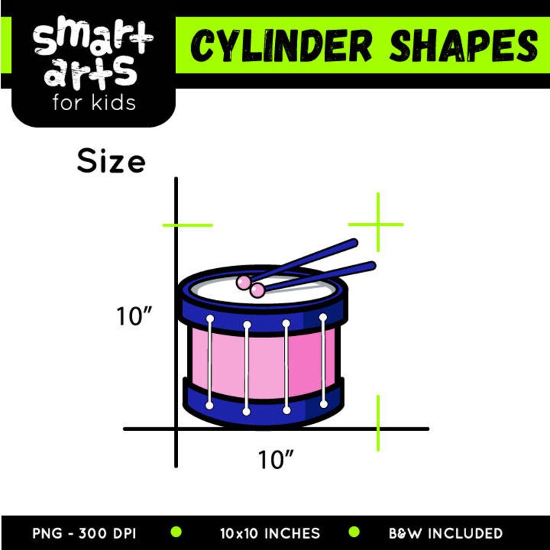 Cylinder Shapes Clip Art Cartoon digital graphics | Etsy