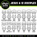 Jesus and 12 Disciples Clip Art - 12 Disciples - Bible Based - Bible ...