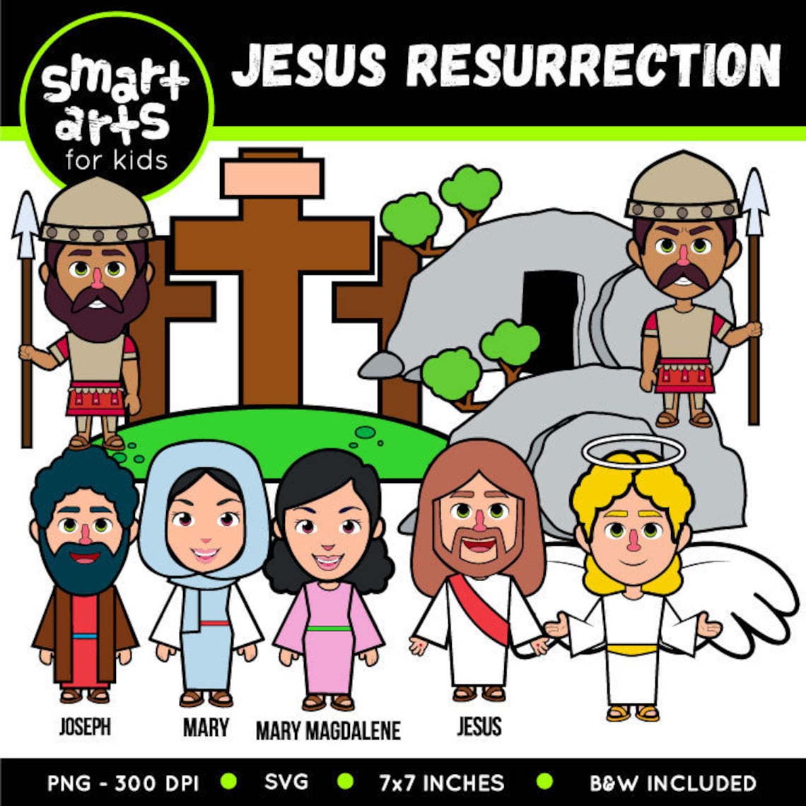 Jesus Resurrection Clip Art Bible Based Bible Characters | Etsy