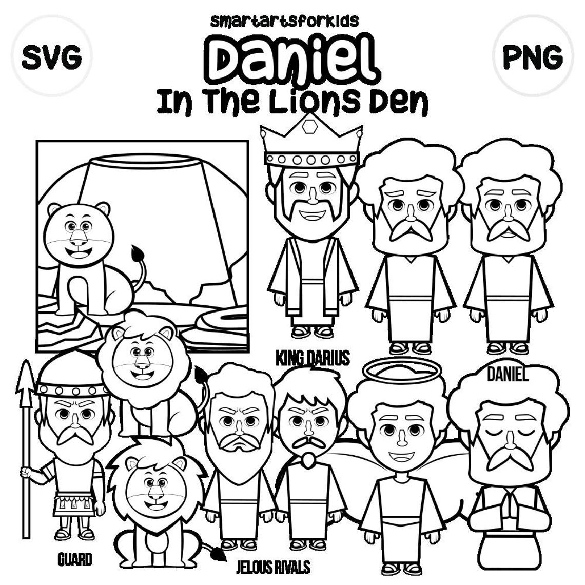Daniel in the Lions Den Clip Art - Bible Based - Bible Characters - SVG ...