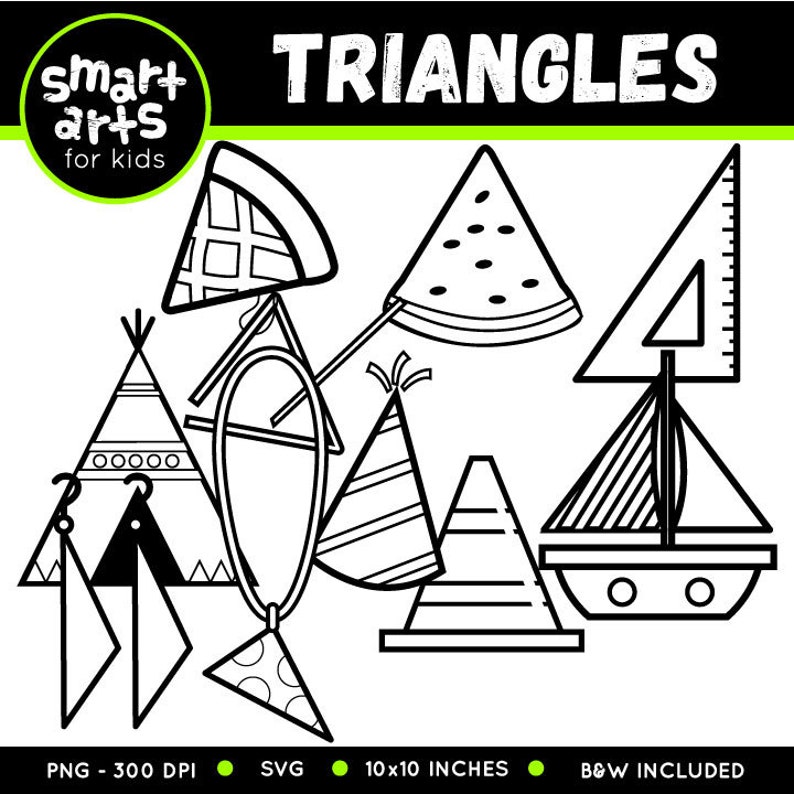 Triangle Shapes Clip Art Cartoon Digital Graphics - Etsy UK