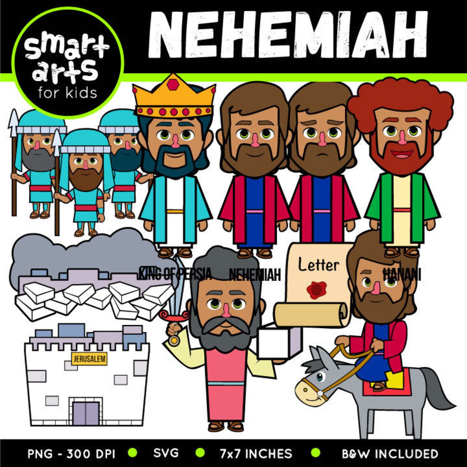 Nehemiah Clip Art Bible Based Bible Characters VBS | Etsy