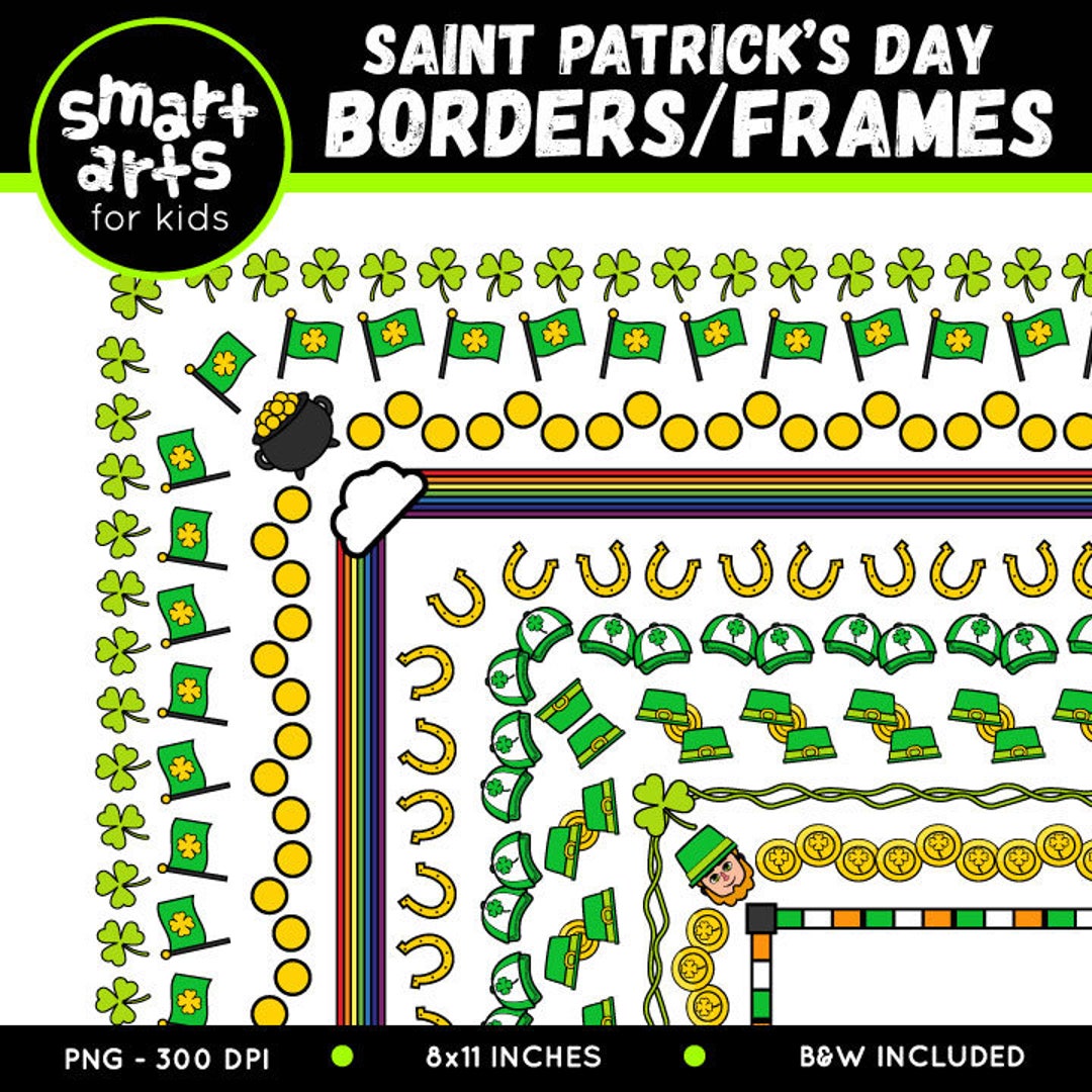 Saint Patrick's Day Borders/frames Clip Art- Cartoon - Digital Graphics ...