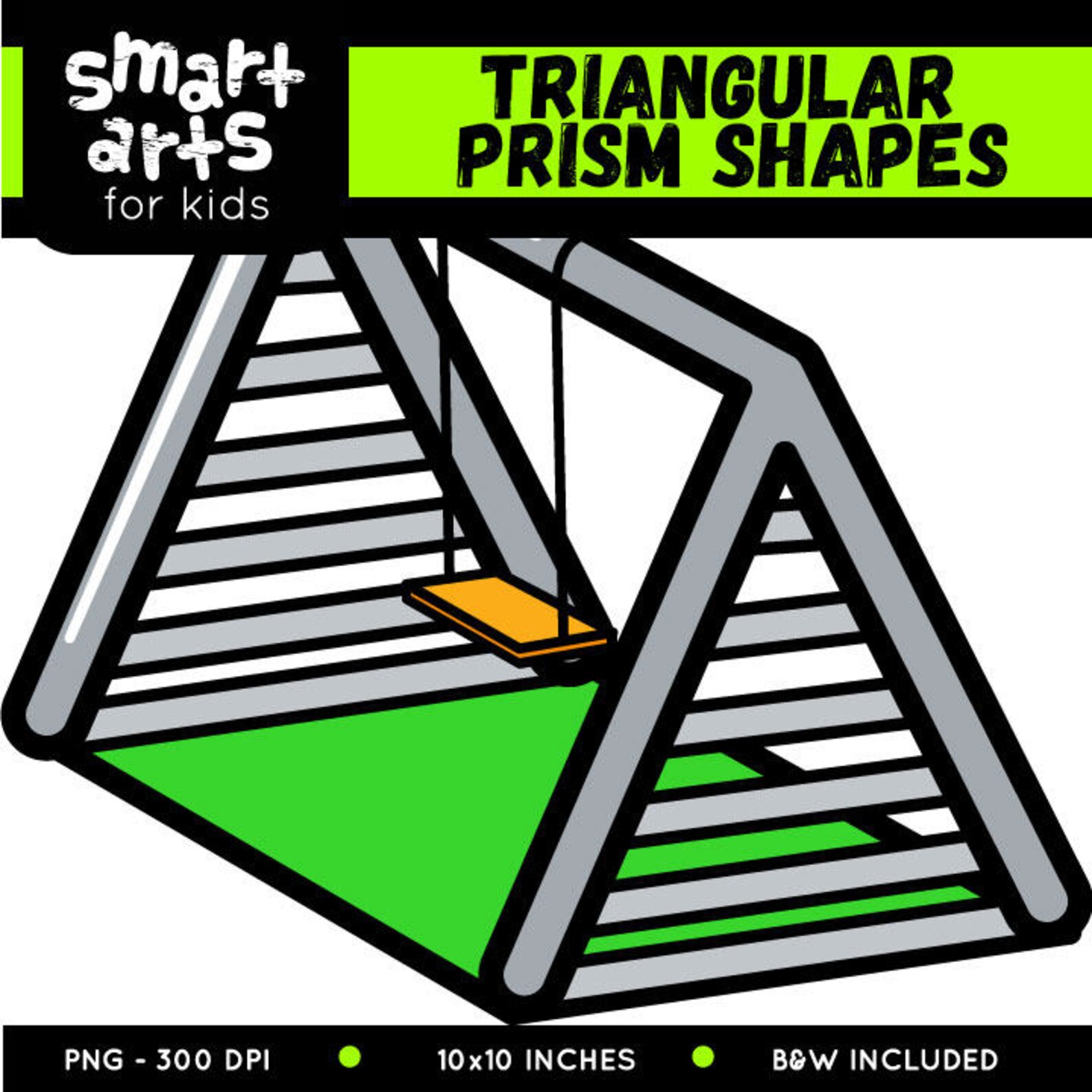 Triangular Prism Shapes Clip Art Cartoon digital graphics | Etsy