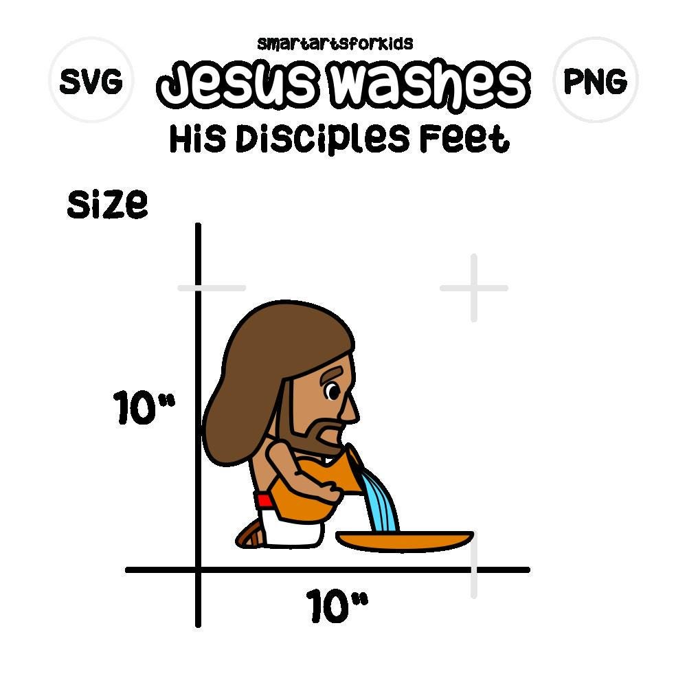 Jesus Washes His Disciples Feet Clip Art - Bible Based - Kindness ...