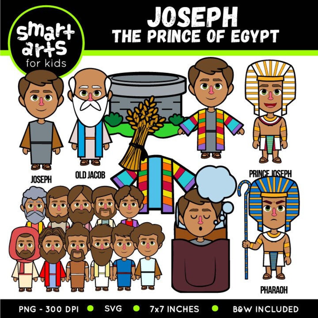 Joseph the Prince of Egypt Clip Art - Cricut - Bible Character - Joseph ...