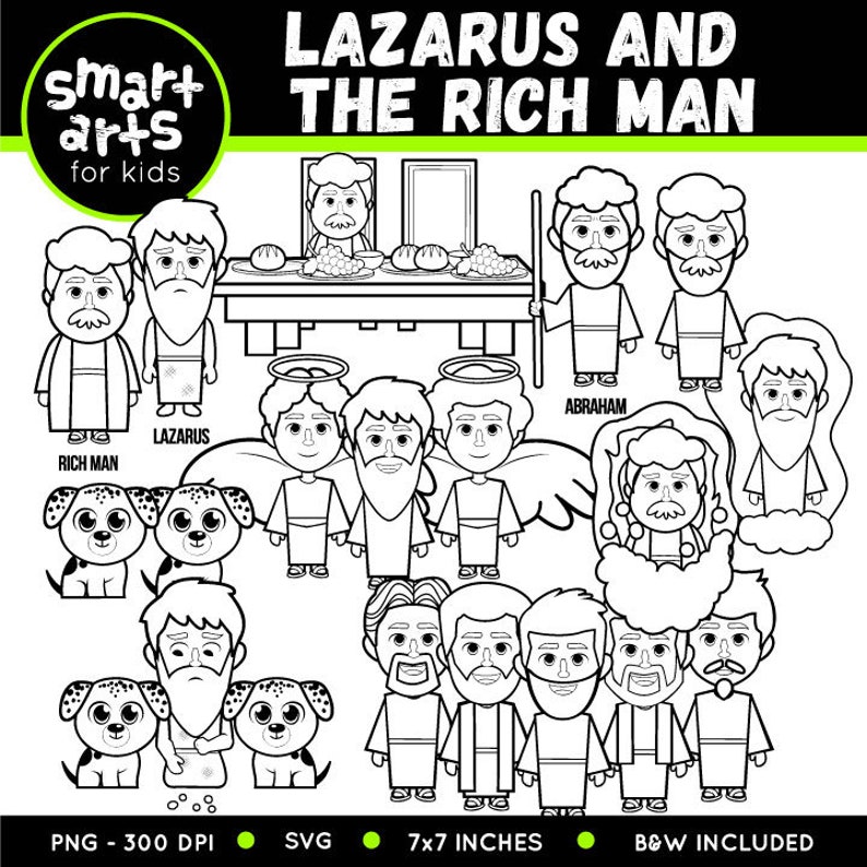 Lazarus and the Rich Man Clipart - Bible Based - Bible Characters - SVG ...