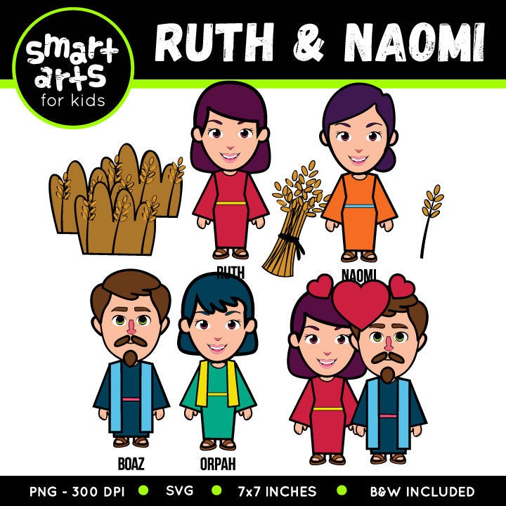 Ruth and Naomi Clip Art Bible Based Bible Characters SVG - Etsy