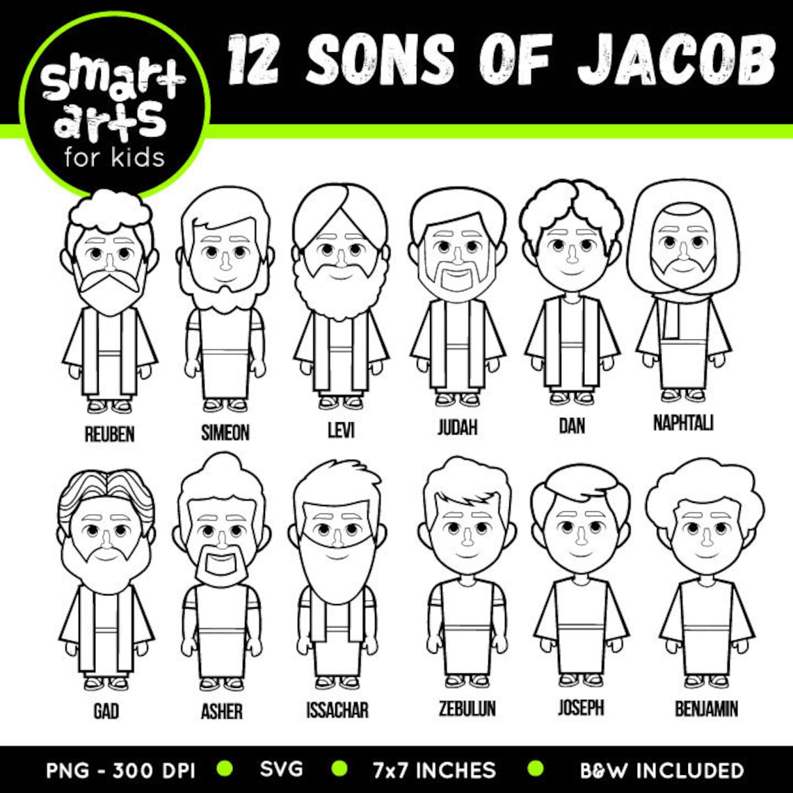 12 Hijos de Jacob Clip Art hijos de jacob basado en la - Etsy México